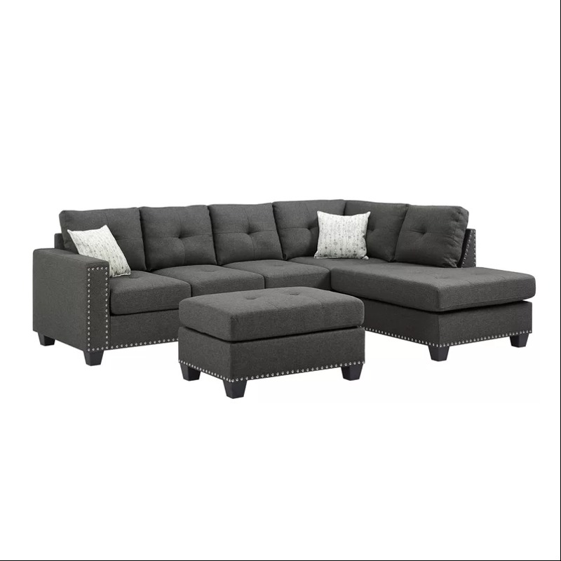 Urban Heckstall 105" Wide Sofa & Chaise with Ottoman by Sofa Crafter ...