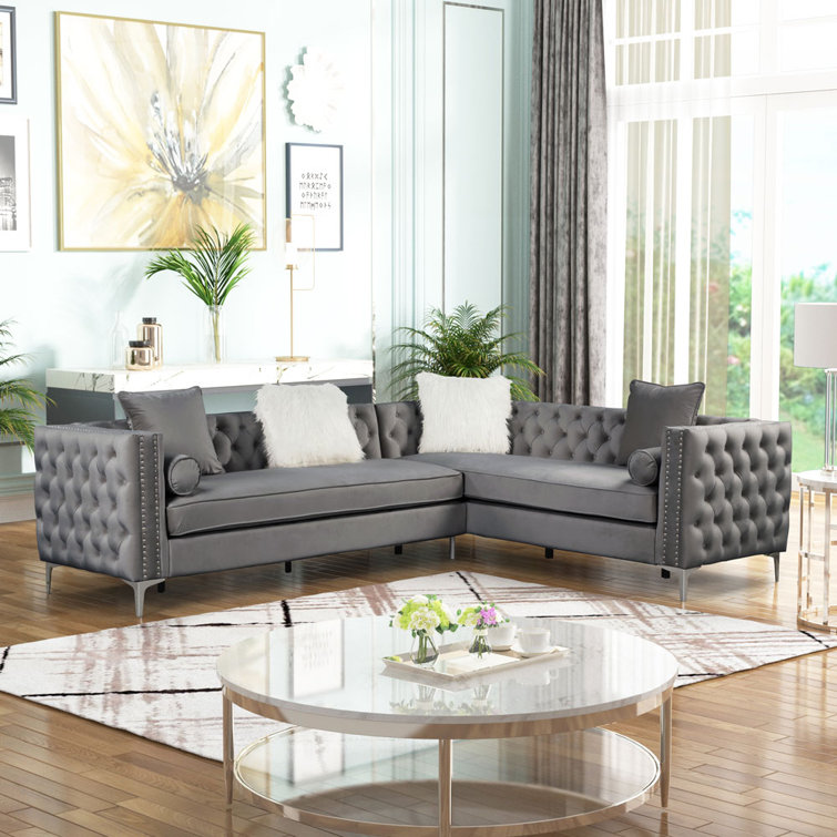 Tufted sofa sectional store